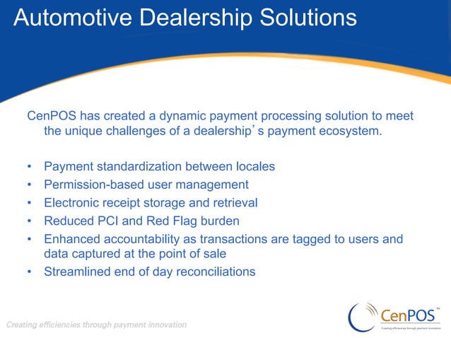 CenPOS Overview- Payment Processing Engine overview | PPT