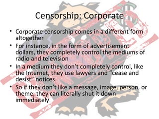 Censorship in Media by Terence J. Grant | PPT