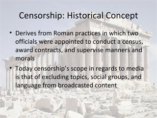 Censorship in Media by Terence J. Grant | PPT