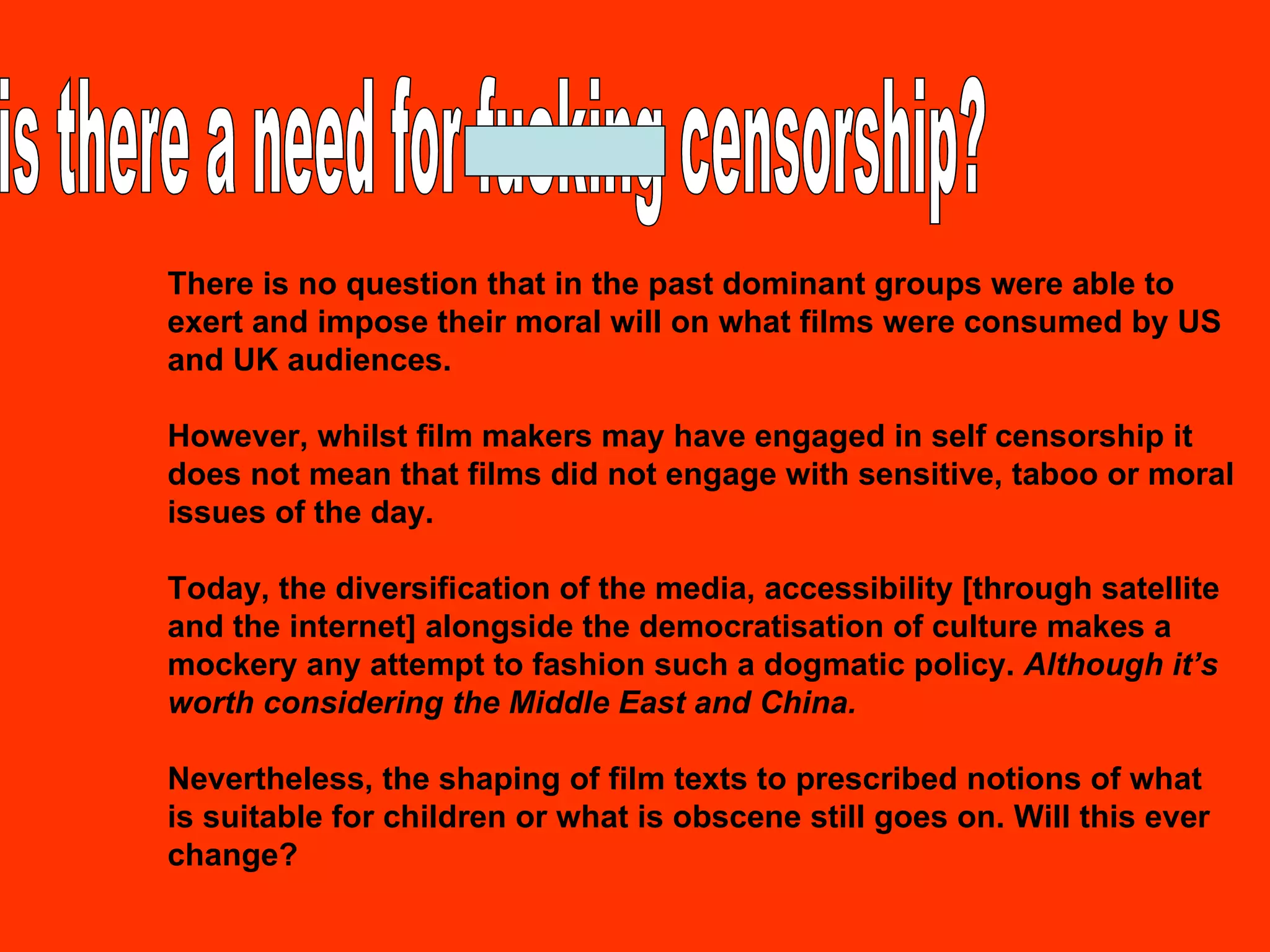 Censorship And Regulation[1] | PPT