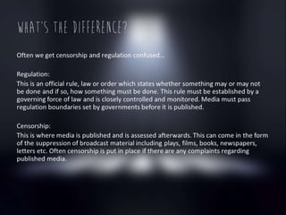 Censorship and Regulation of the Internet | PPTX