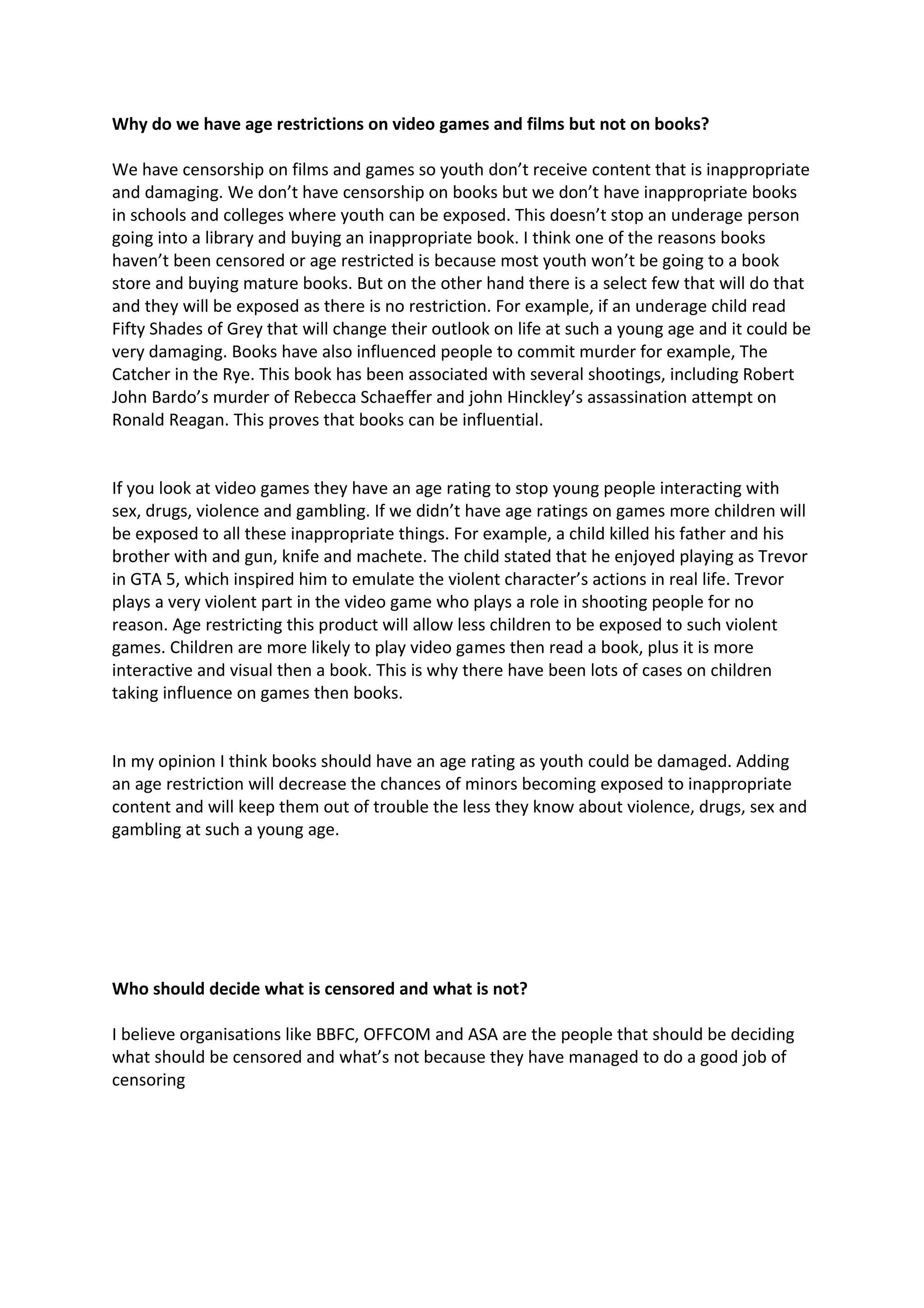 Censorship debate | DOC