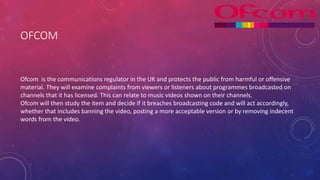 Censorship and Regulation of Music Videos | PPTX