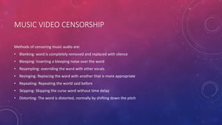 Censorship and Regulation of Music Videos | PPTX
