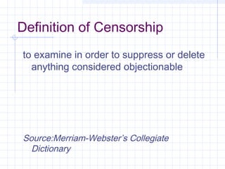 Library Censorship | PPT