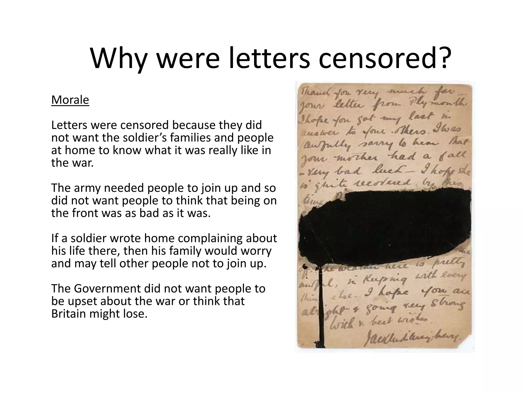 Censorship ww1 | PPTX