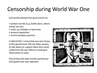 Censorship ww1 | PPTX