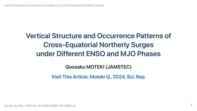 Vertical structure and occurrence patterns of the cross-equatorial ...