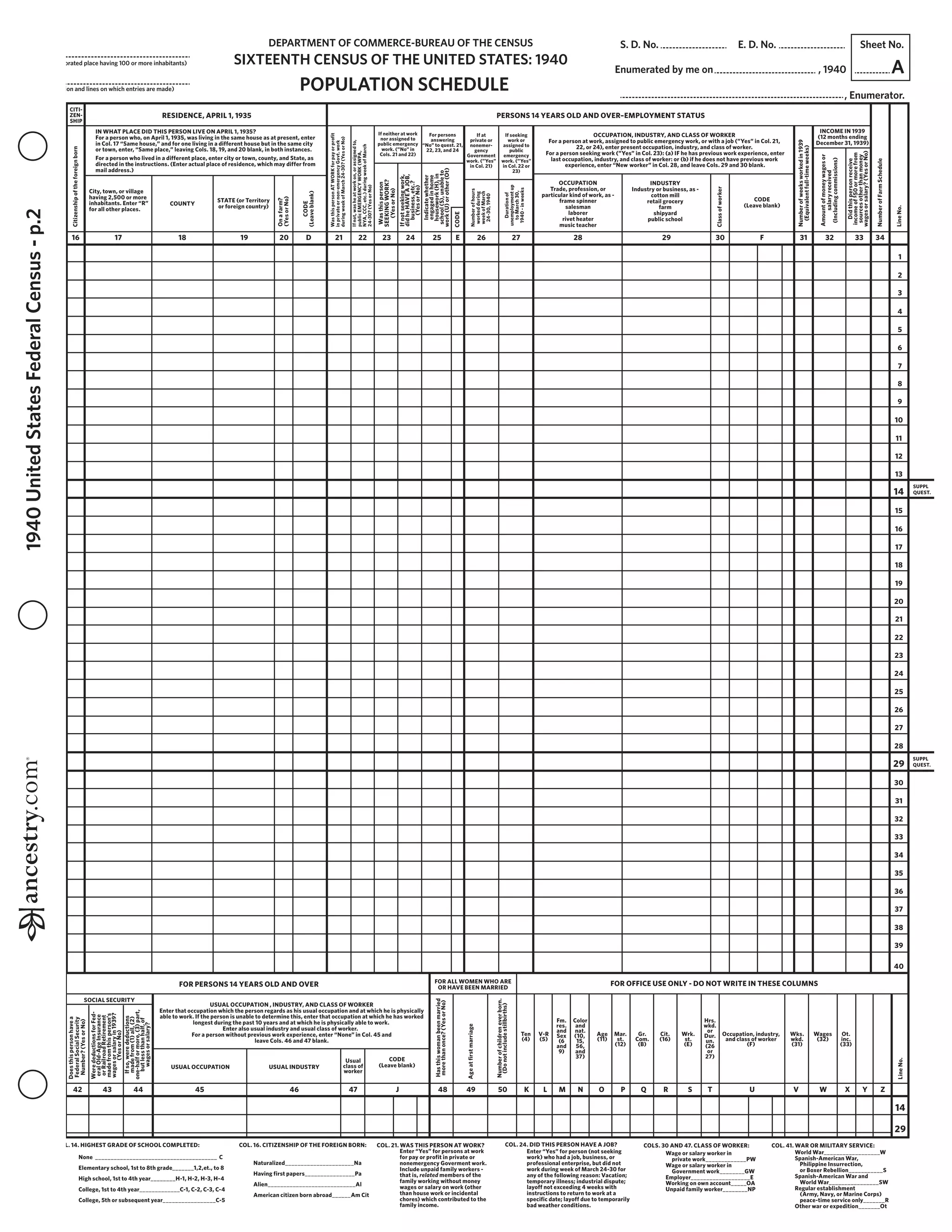 Census Forms 1900-1940 | PPT