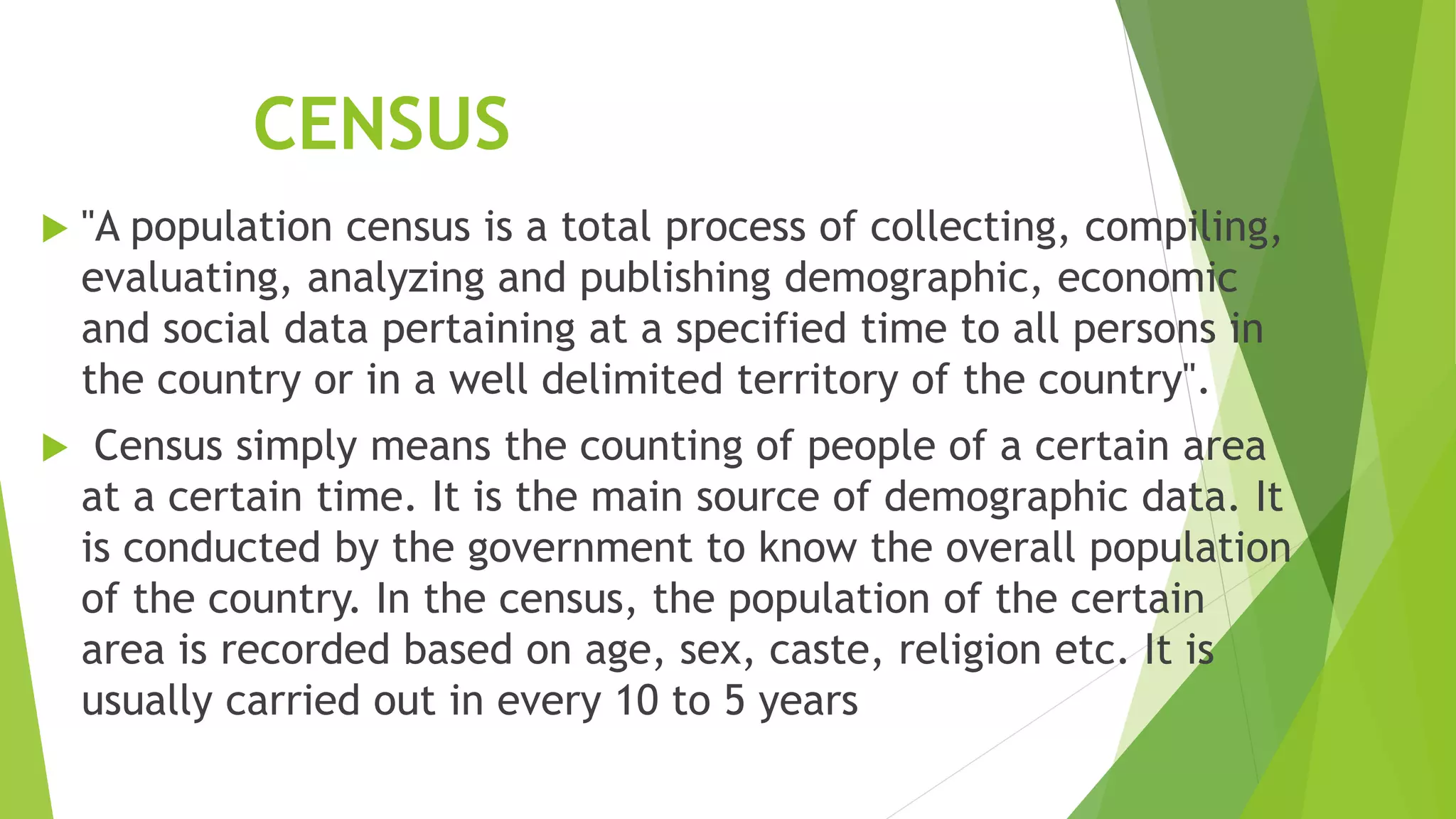 Census and national health survey | PPTX