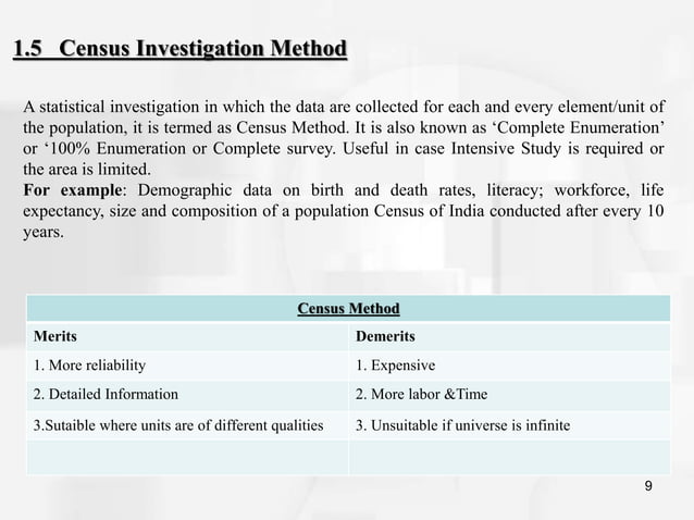 Census and sample investigation | PPT