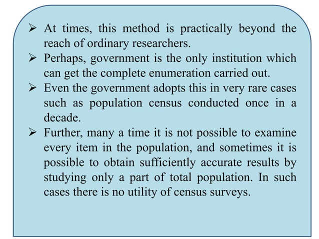 Census and sample survey | PPTX | Science