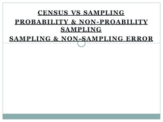 Census and sampling | PPTX