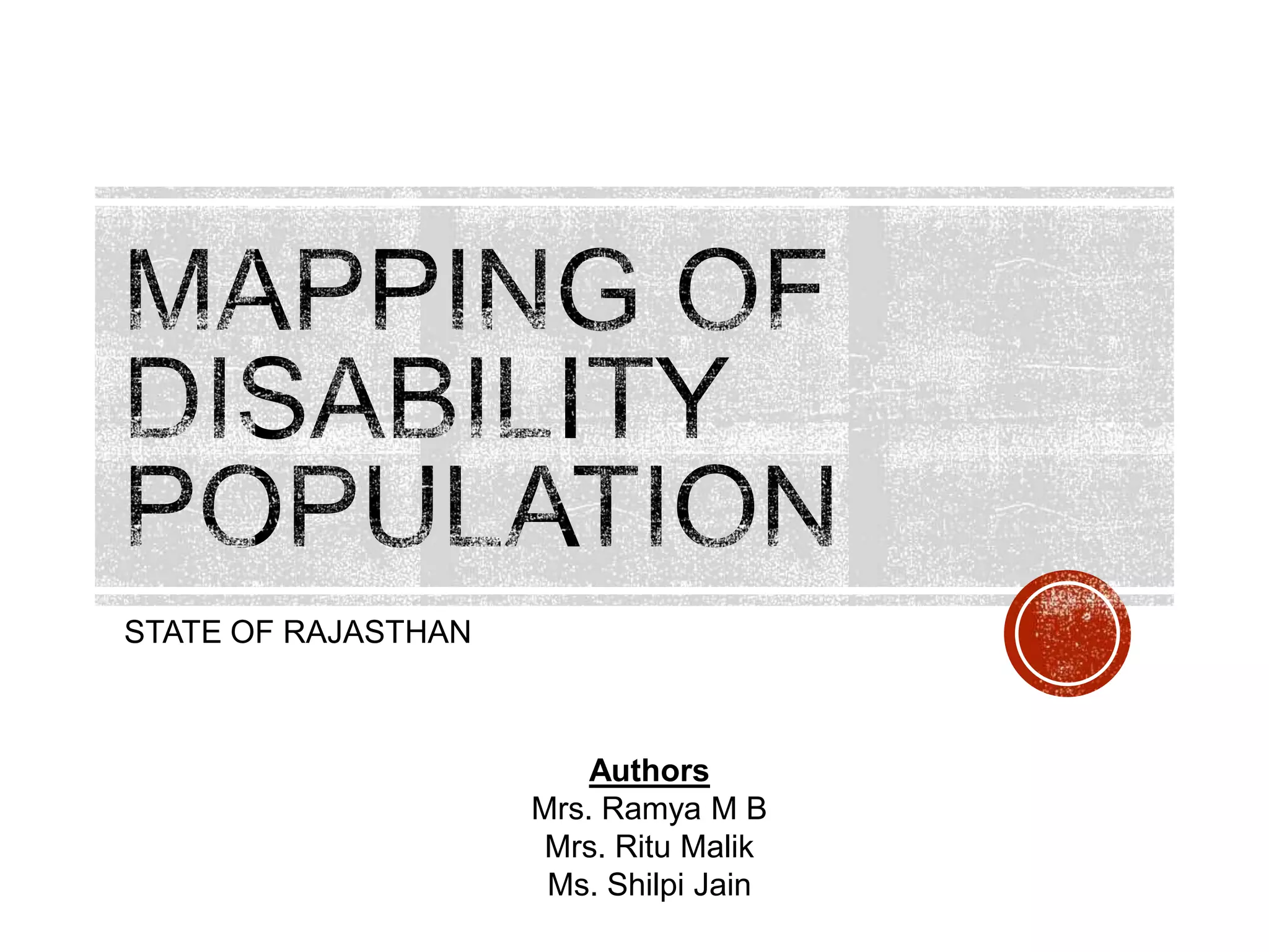Mapping Disability Population | PPT