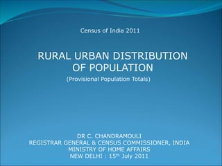 Census of India 2011-Rural Urban Distribution of Population.ppt