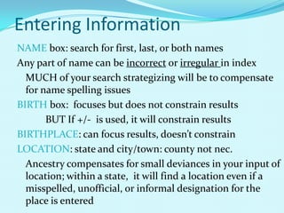 Census on Ancestry Part I | PPT