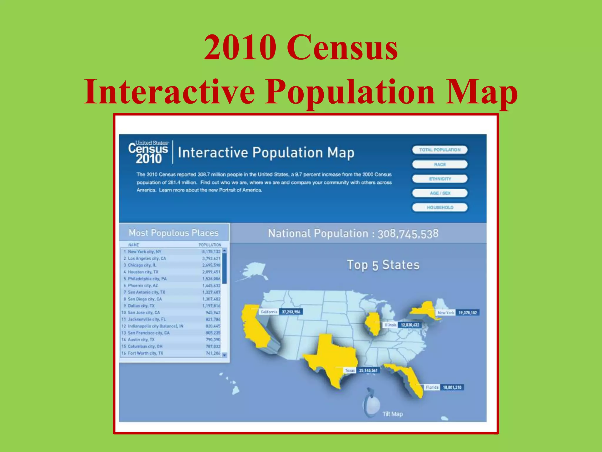2010 Census Population Interactive Map | PPT