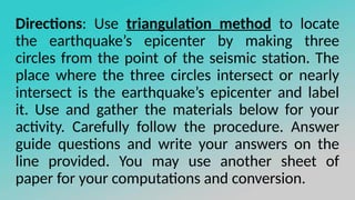 EARTHQUAKE'S EPICENTER SCIENCE 8 POWERPOINT | PPT