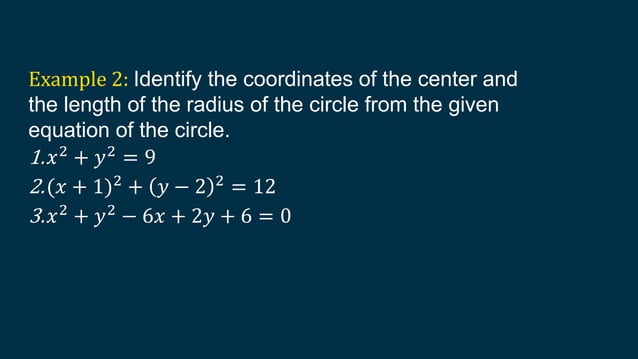 Center-Radius Form of the Equation of a Circle.pptx | Physics | Science