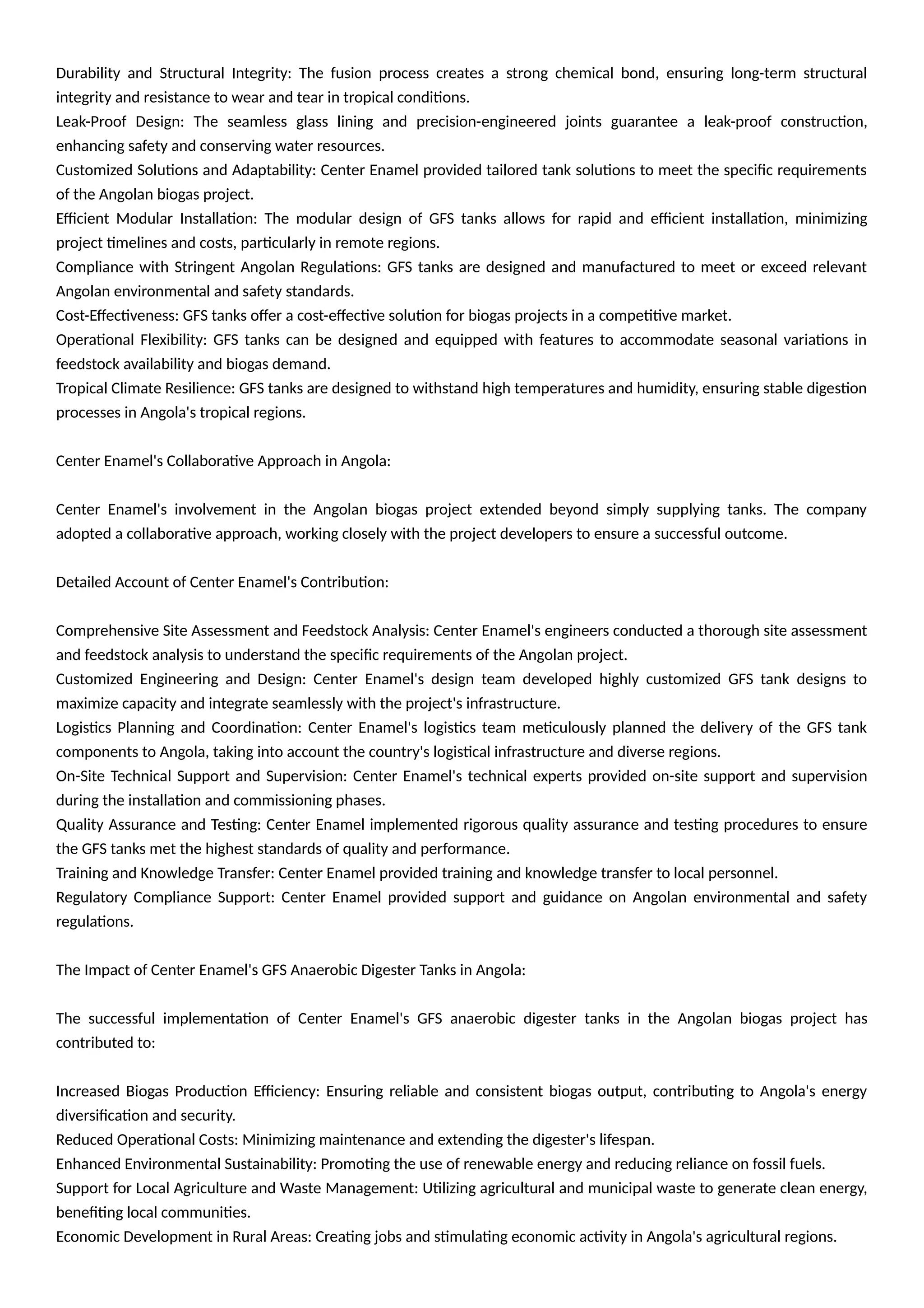 Center Enamel Provides Anaerobic Digester Tanks For Angola Biogas ...