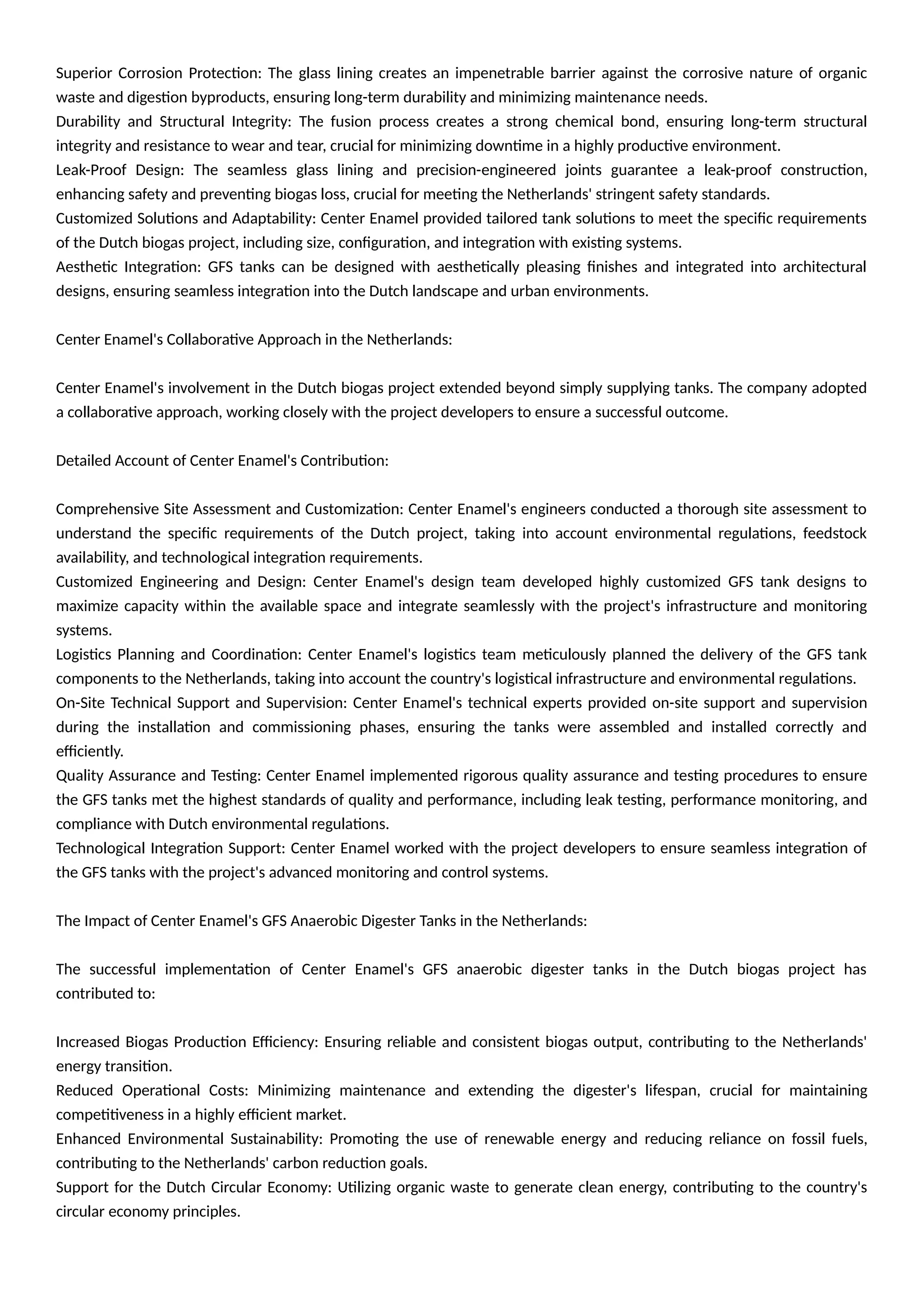 Center Enamel Provides Anaerobic Digester Tanks For Netherlands Biogas Project.docx