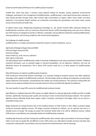 Center Enamel Provides CSTR Reactor for Landfill Leachate Treatment.docx