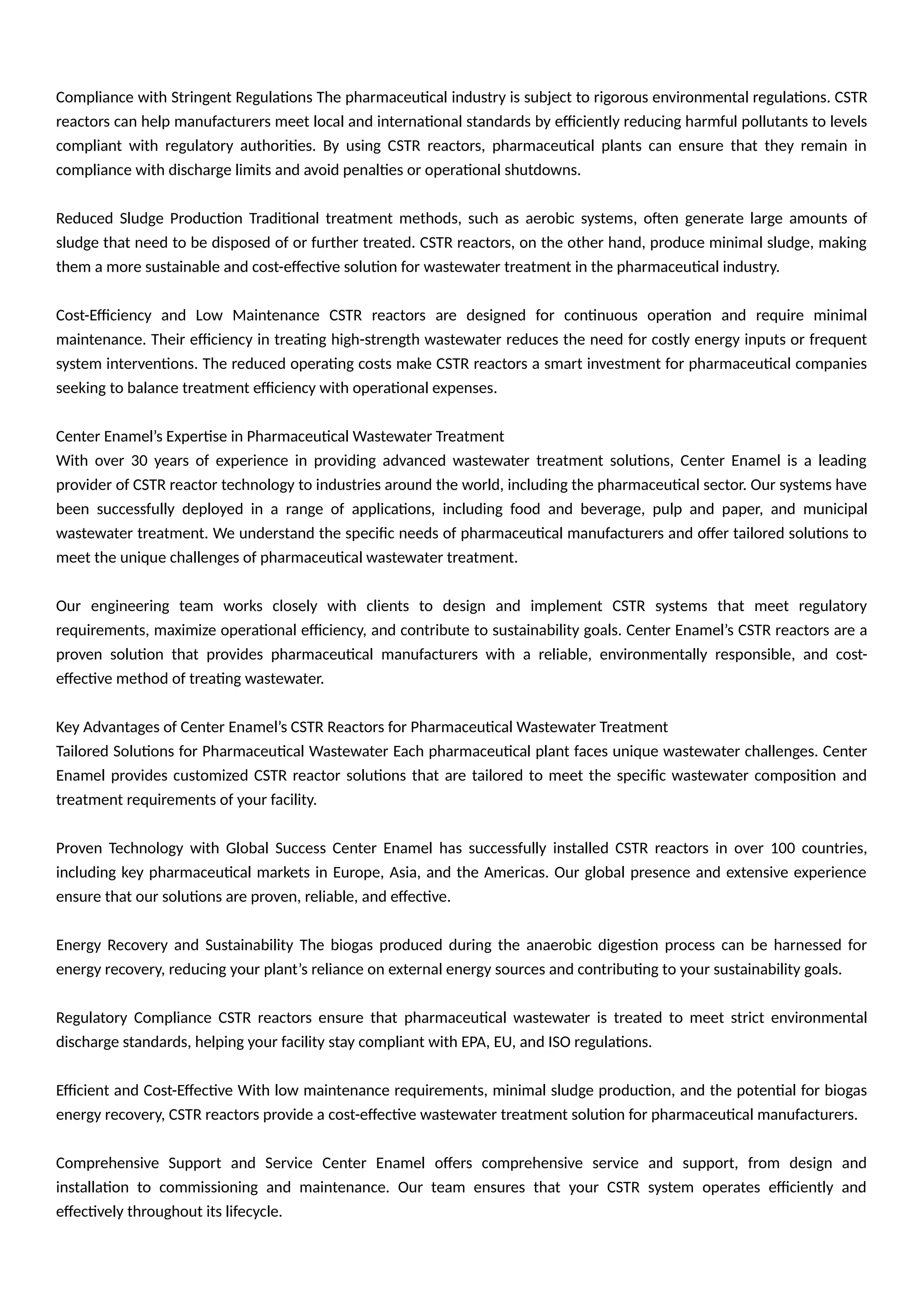 Center Enamel Provides CSTR Reactor for the Pharmaceutical Industry Wastewater Treatment.docx