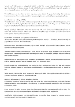 Center Enamel Provides UASB Reactor for Pulp Wastewater Treatment A ...