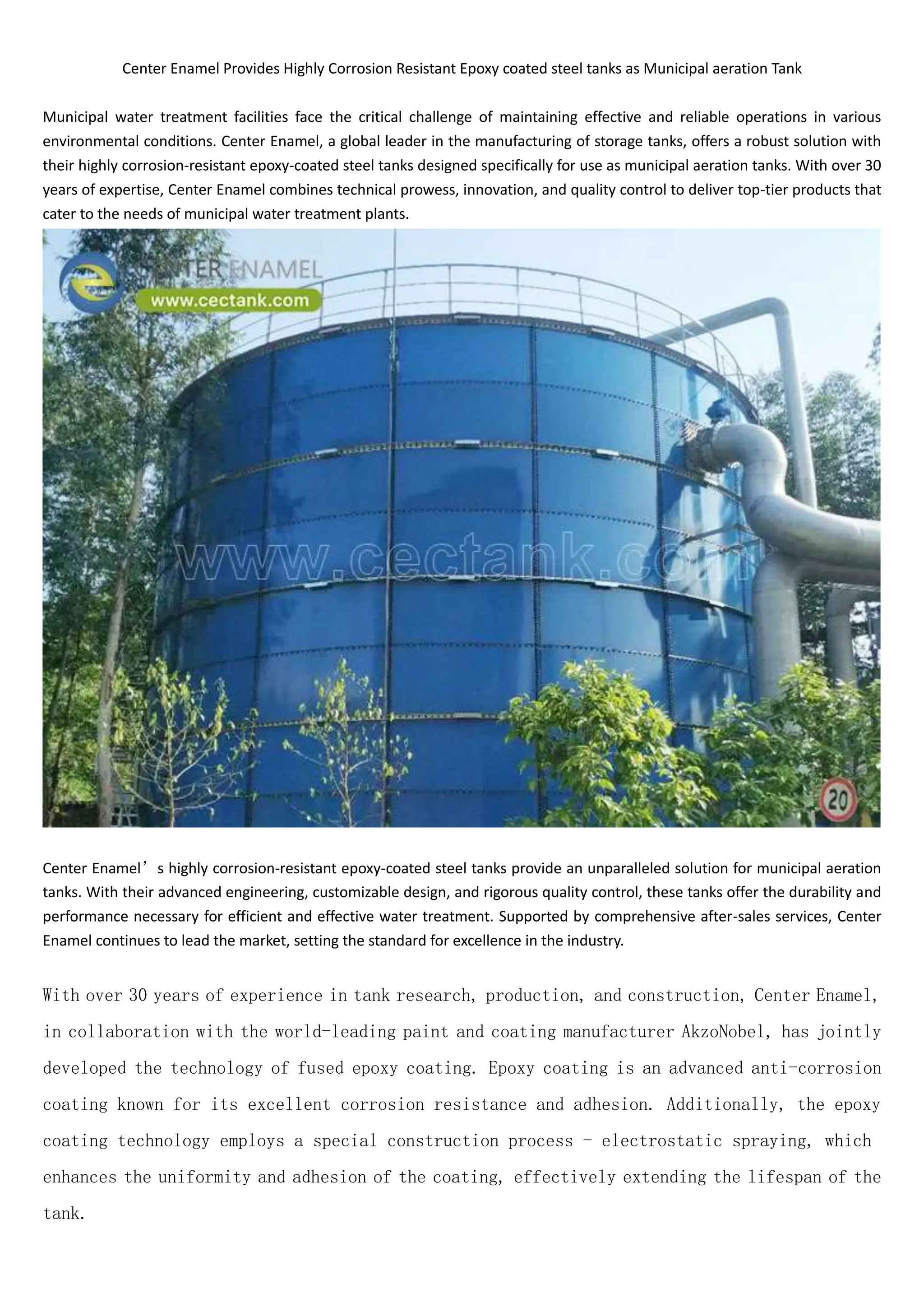 Center Ename Provides Highly Corrosion Resistant Epoxy coated steel ...