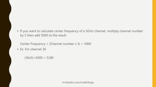 Calculating center frequency of ieee 802.11 wlan | PPTX