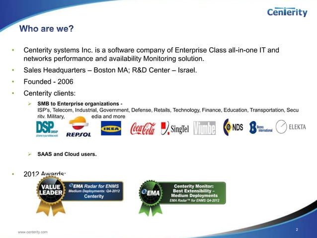 Centerity Solution overview | PPTX | Databases | Computer Software and ...