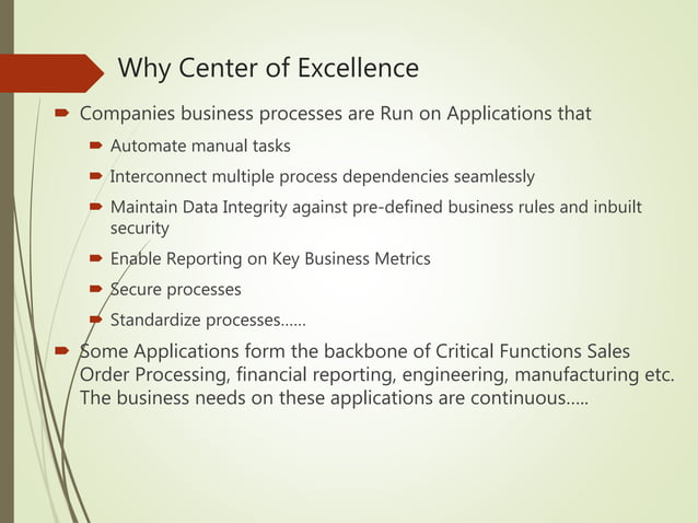 Center of Excellence Building Blocks | PPTX