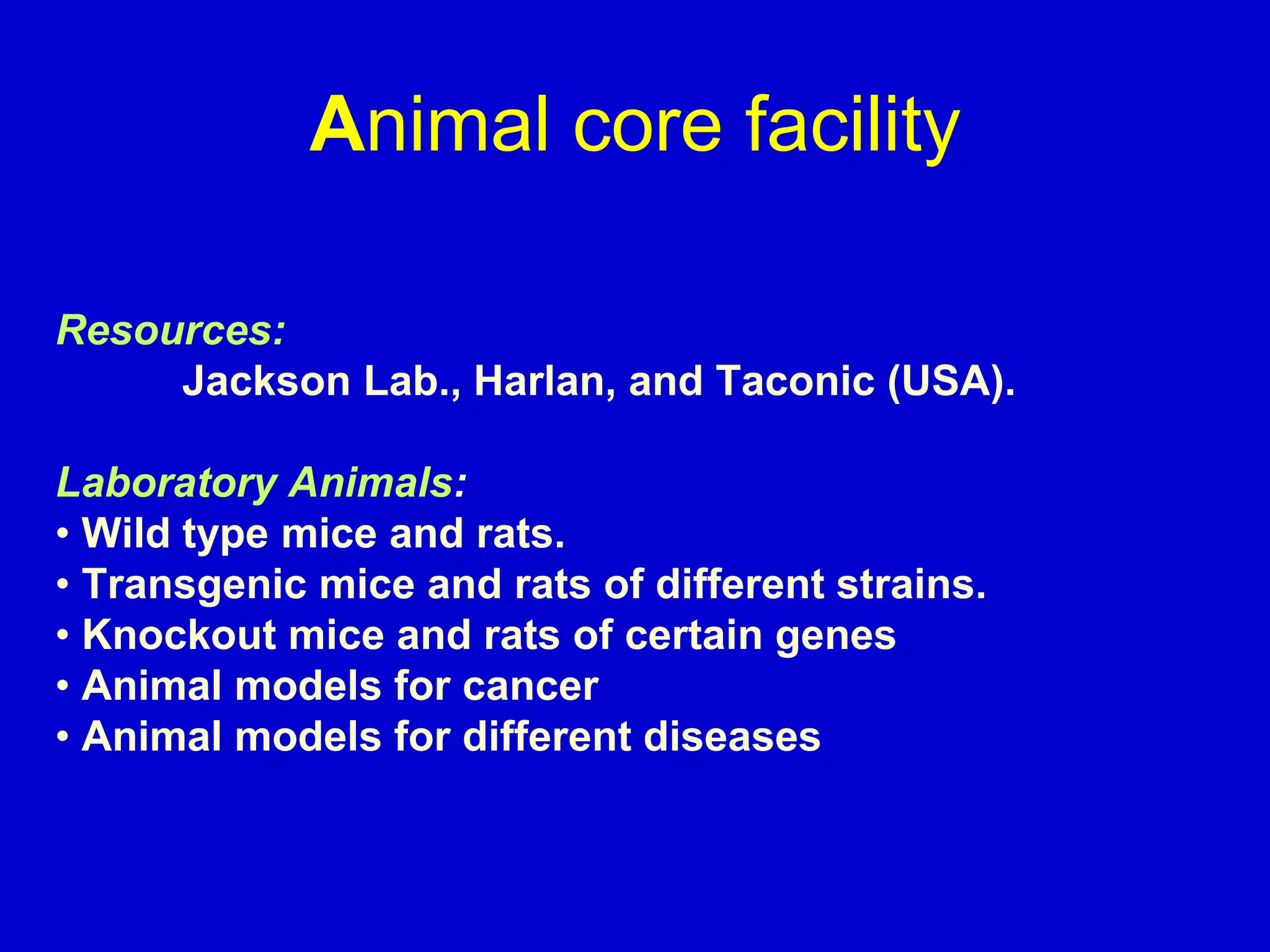 How to Establish Animal Core Facility (VIVARIUM) by Prof. Mohamed Labib ...