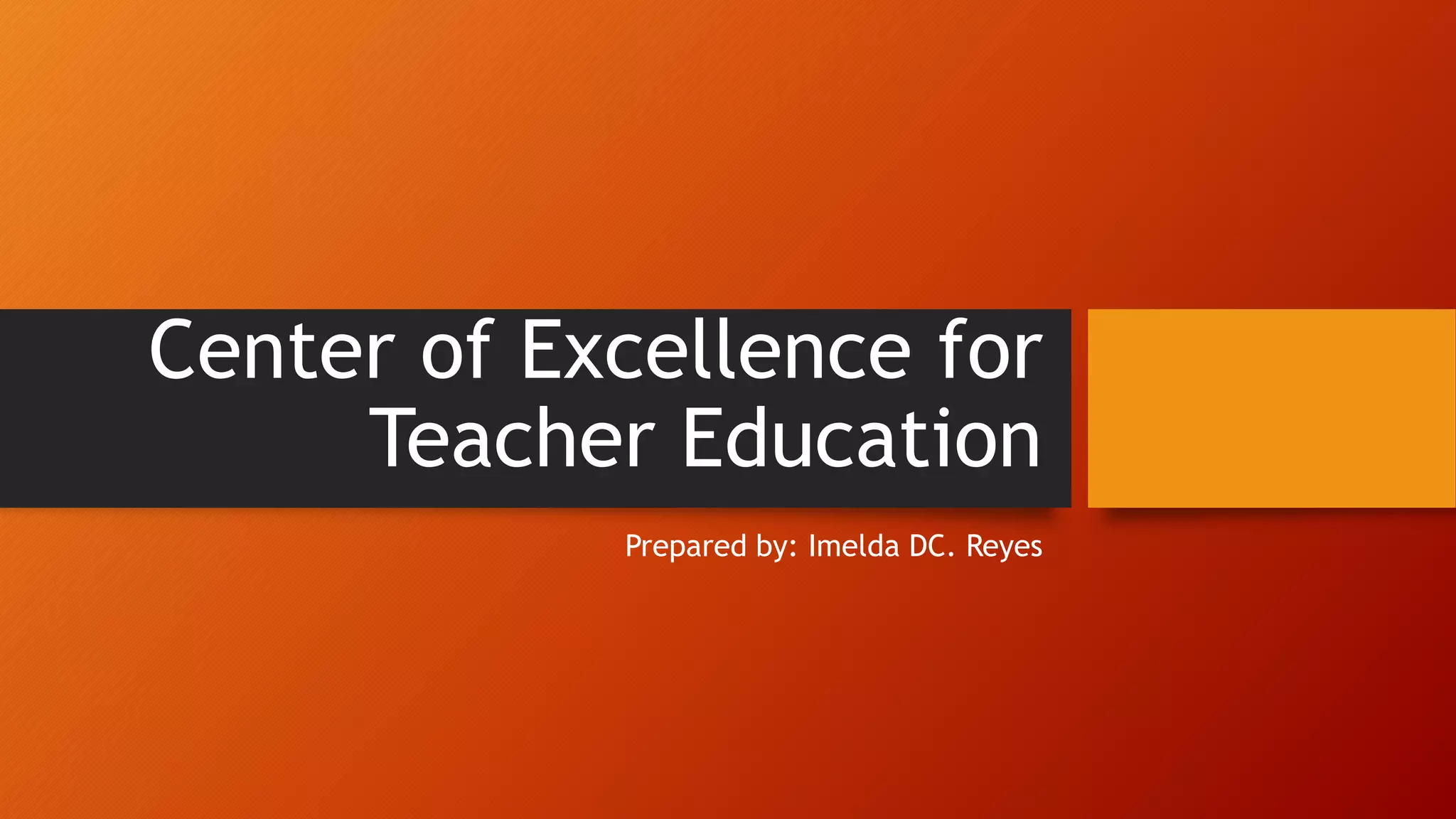 Center of excellence for teacher education | PPSX
