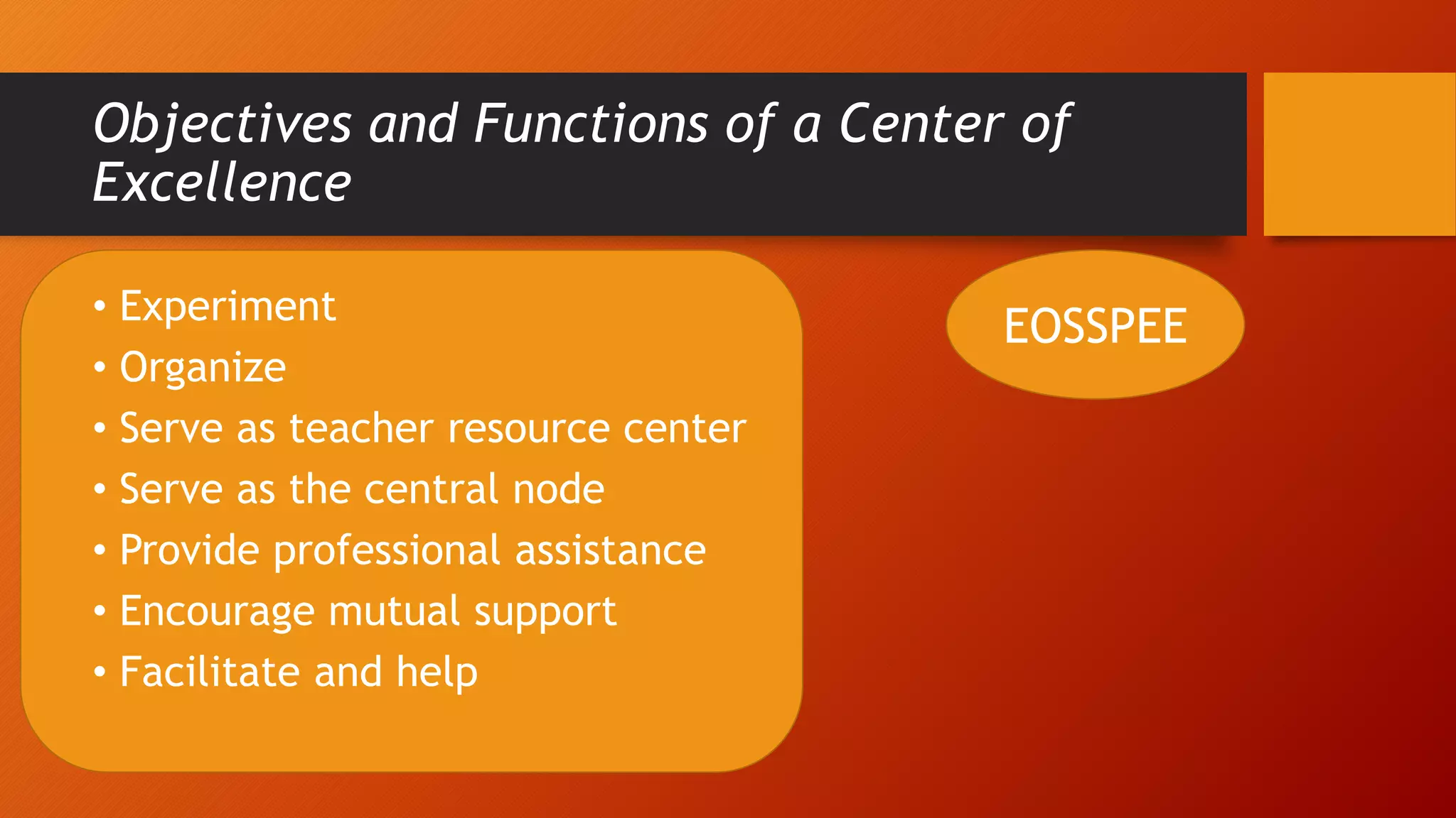 Center of excellence for teacher education | PPSX