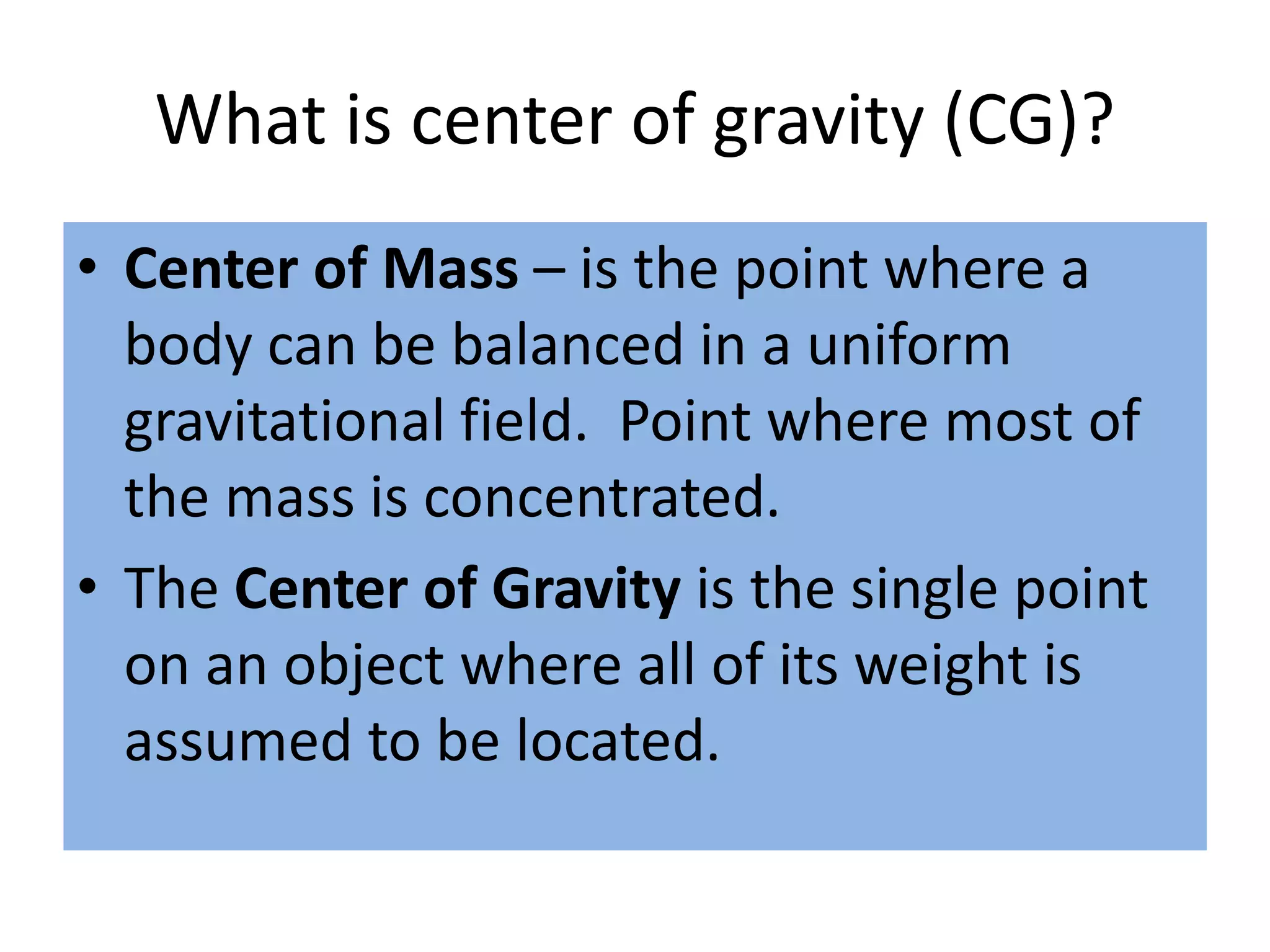 Center of gravity | PPTX