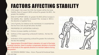 Center of gravity and stability | PPTX