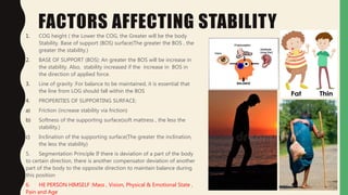 Center of gravity and stability | PPTX