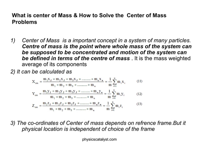 How to solve center of mass Problems | PPT