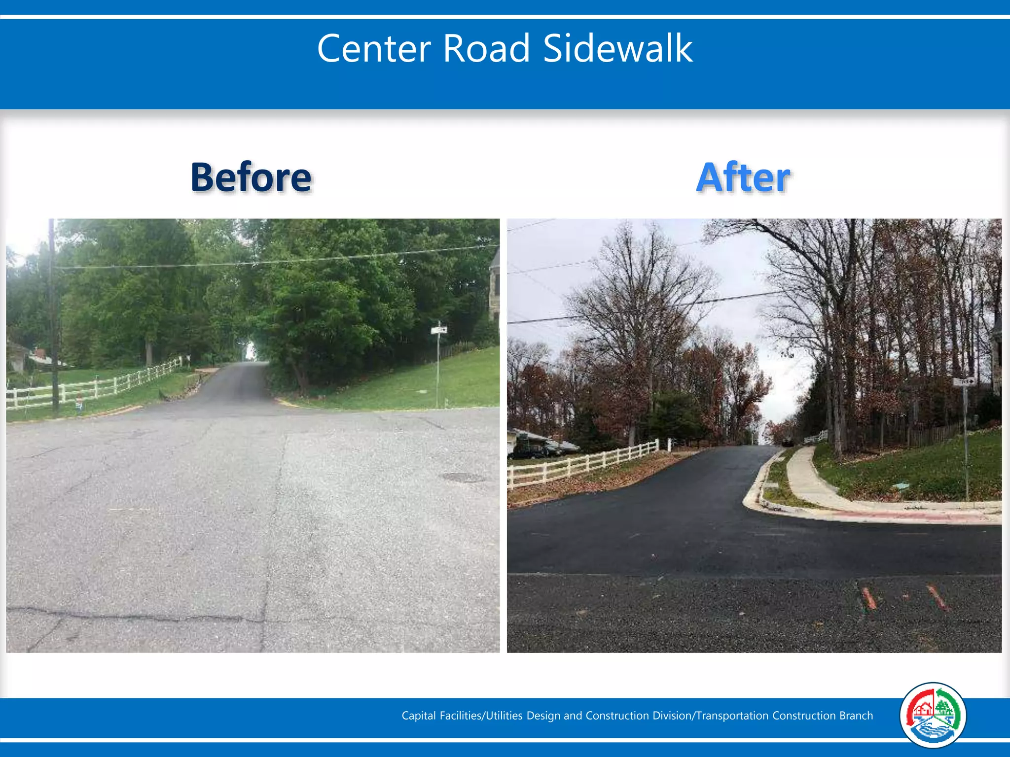 Center Road sidewalk | PPTX