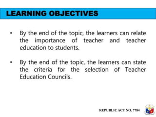 Centers of Development and Excellence in Teacher Education.pptx