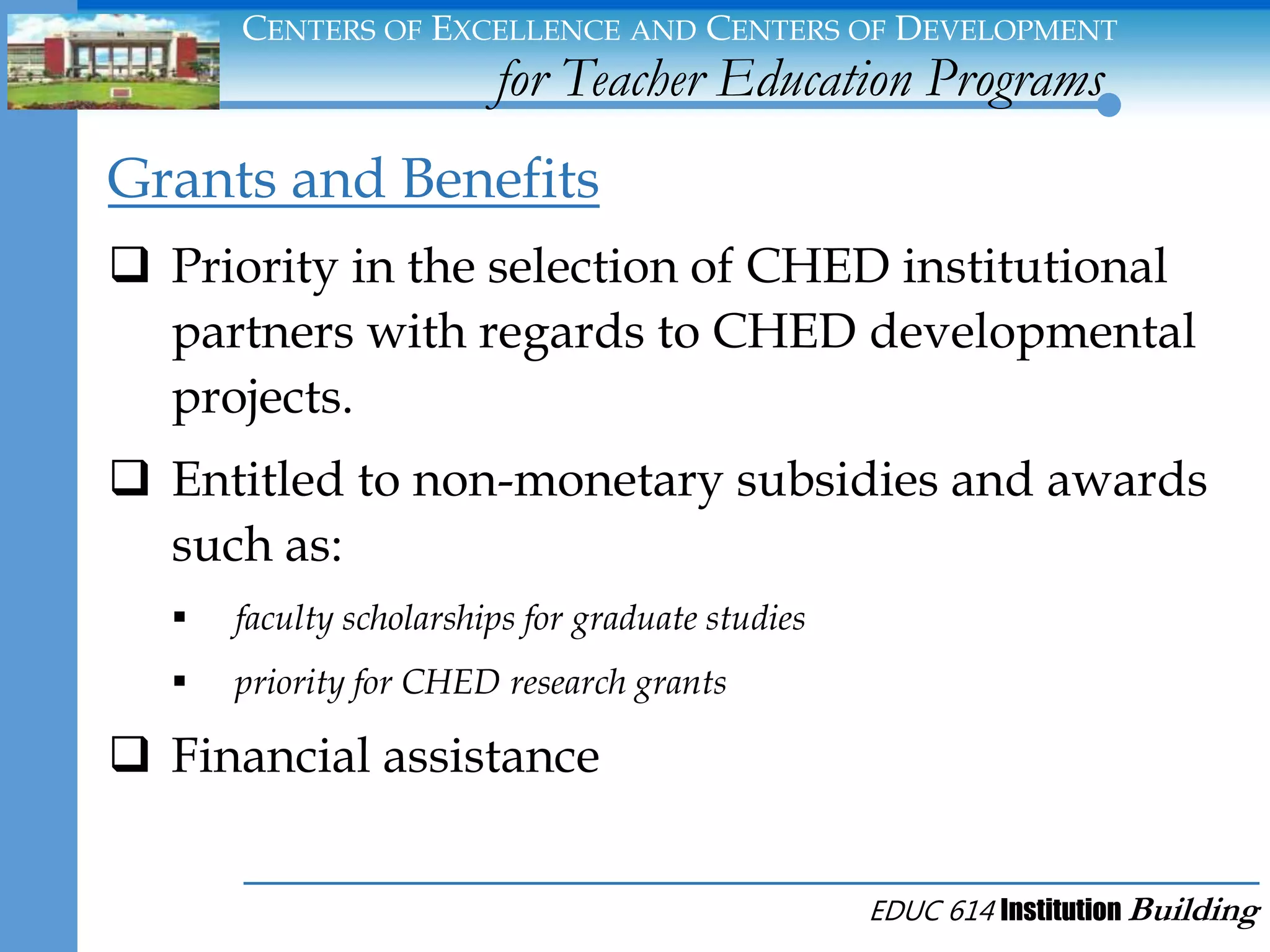 Centers of excellence and centers of development | PPTX