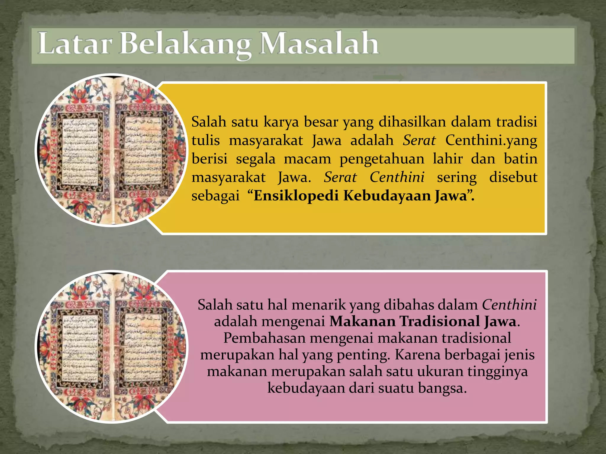 Presentasi Makanan Tradisional dalam Serat Centhini | PPTX