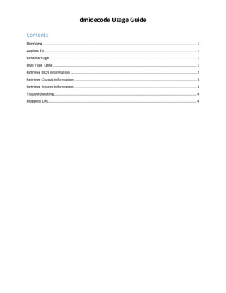 CENTOS 7 dmidecode Usage Guide | PDF