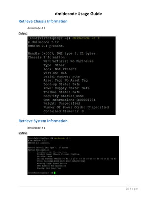 CENTOS 7 dmidecode Usage Guide | PDF