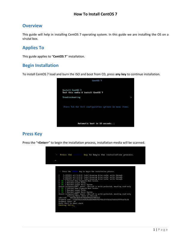 How To Install CentOS 7 | PDF