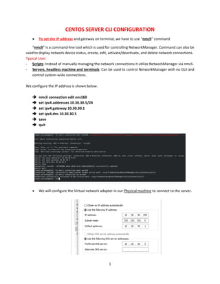 CentOS Server CLI Configuration (Nmcli & Hosts) | PDF