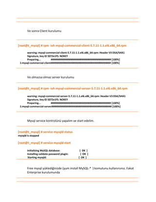 Centosta mysql enterprise kurulumu | PDF