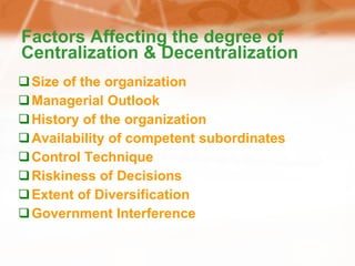 Centralization Government