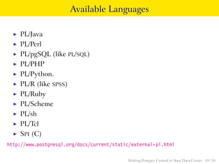Making Postgres Central in Your Data Center | PPT